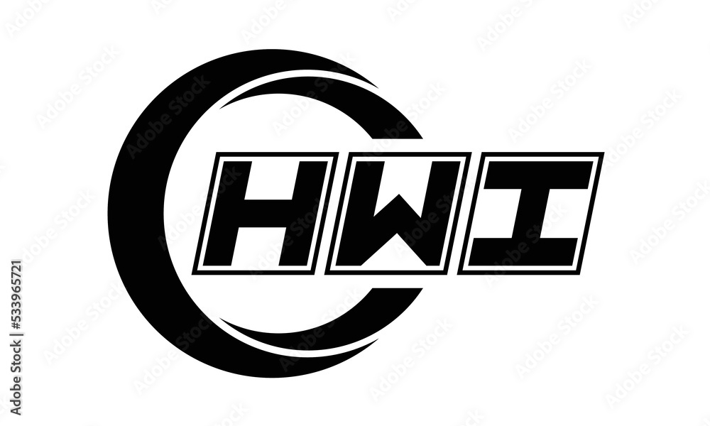 HWI three-letter circle logo design. custom font logo vector template ...