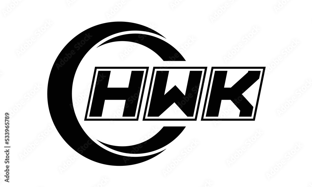 Vetor de HWK three-letter circle logo design. custom font logo vector ...