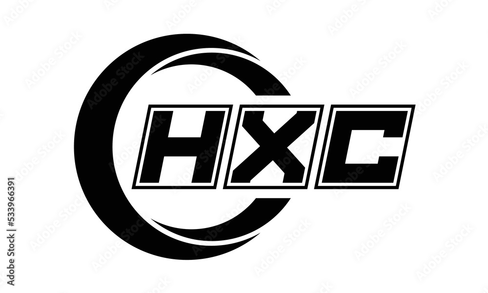 HXC three-letter circle logo design. custom font logo vector template ...