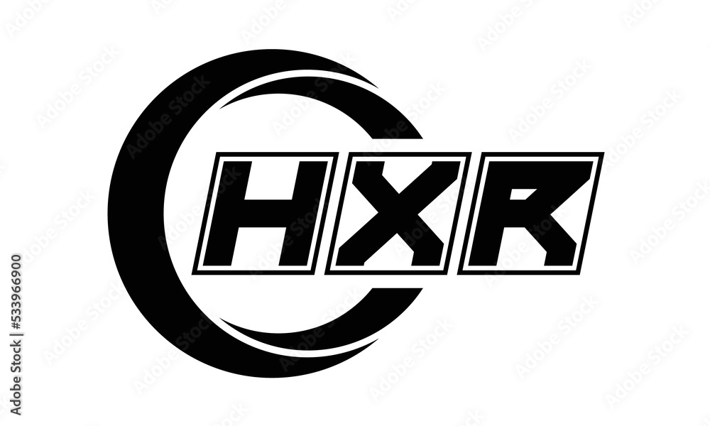 HXR three-letter circle logo design. custom font logo vector template ...