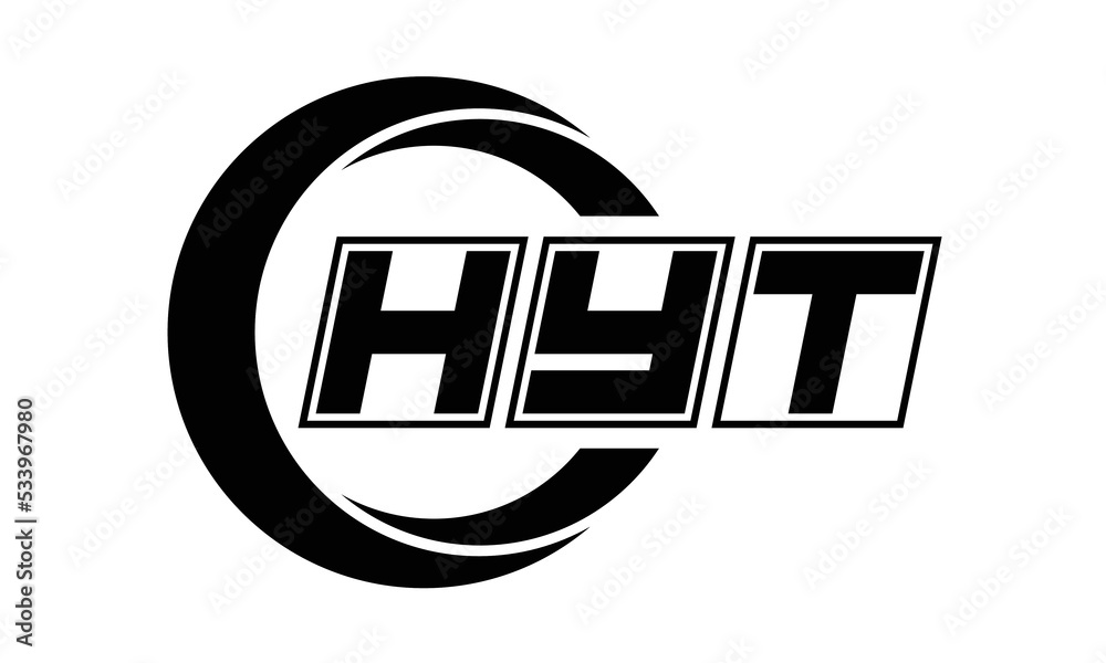 HYT three-letter circle logo design. custom font logo vector template ...