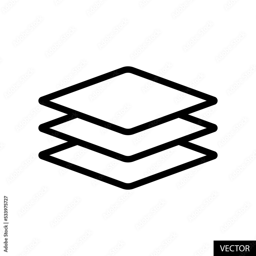Layers Vector Icon In Outline Style Design For Website Design App Ui Isolated On White