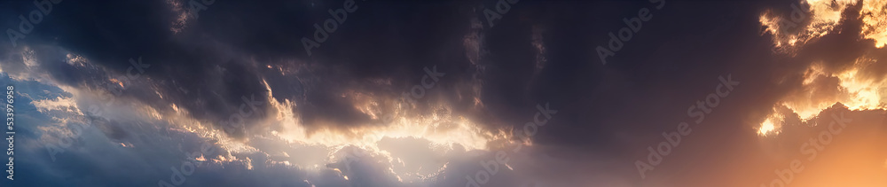 Banner Background Colorful Sky and Thick Cloud Cluster. Fantasy ...