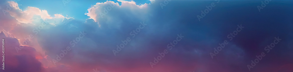 Banner Background Colorful Sky and Thick Cloud Cluster. Fantasy ...