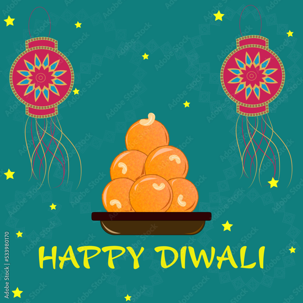 Vector illustration of yellow orange color wheel color ladoo or ...