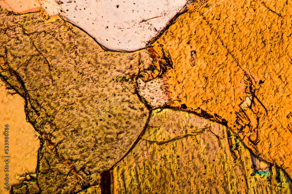 Cross-section of Gabbro photographed through the microscope in ...