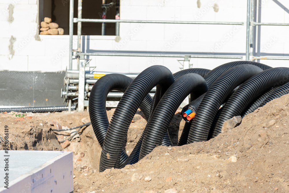 Black PVC flexible corrugated plastic insulation pipes tubing of ...
