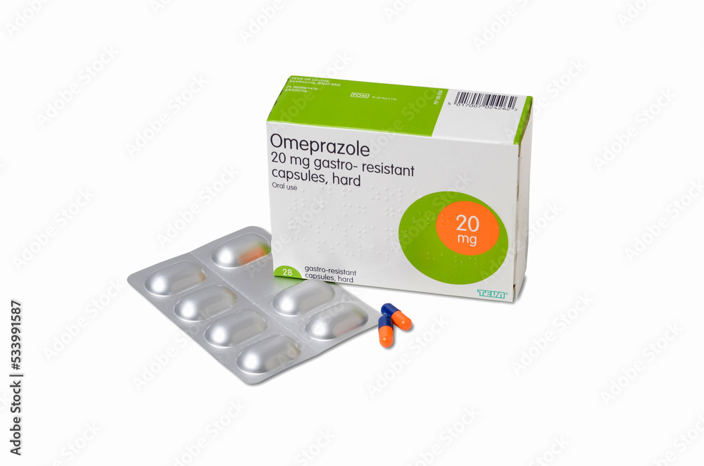 Omeprazole packaging Stock Photo | Adobe Stock