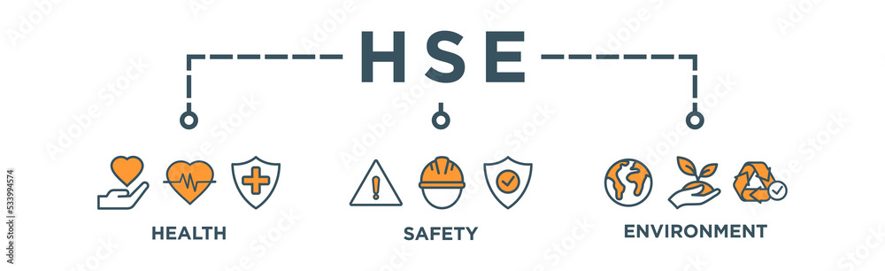HSE Banner Web Icon Vector Illustration for Health Safety Environment ...