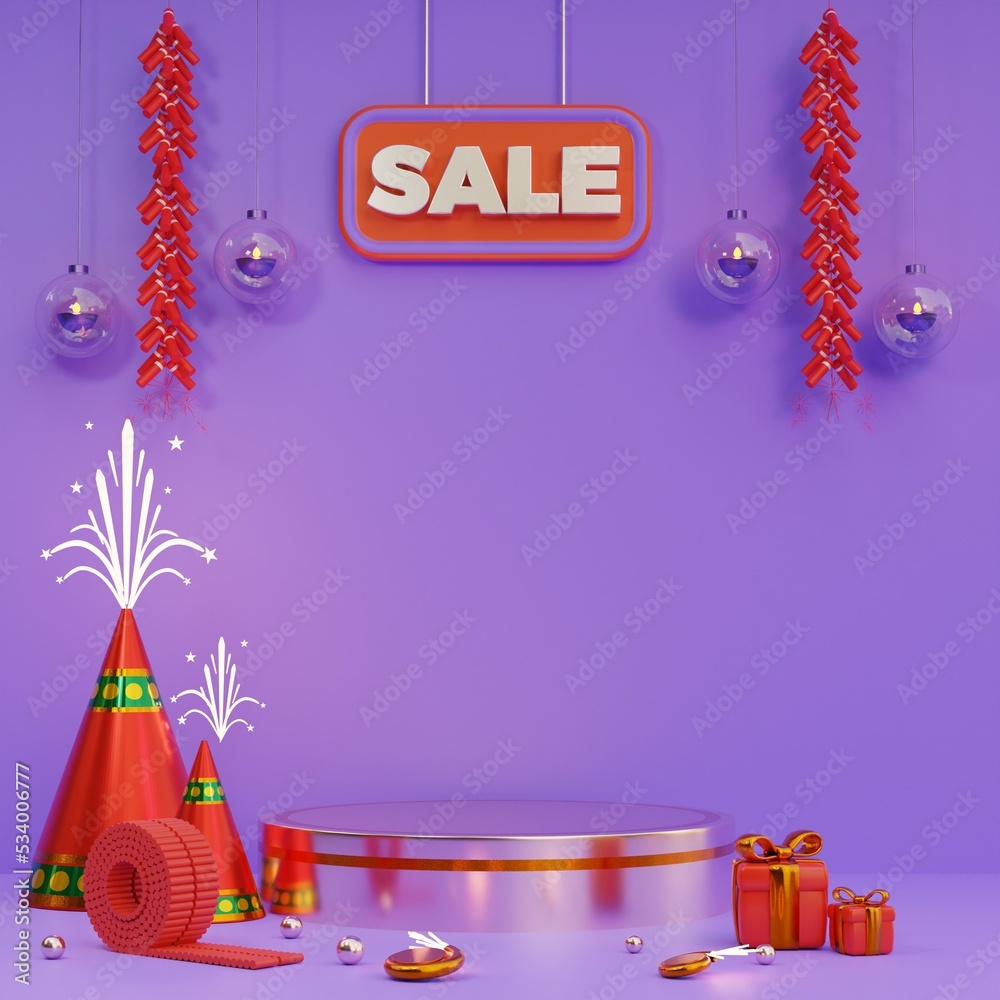 minimal scene, design for Diwali festival product display podium, 3d ...
