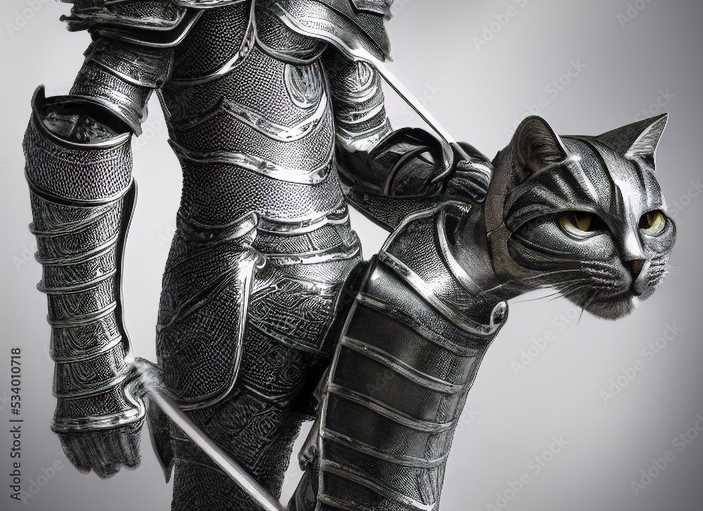 Stockillustratie Knight Medieval Armor Robot Warrior Armour Sword ...