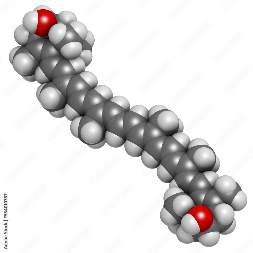 Zeaxanthin yellow pigment molecule. Responsible for color of bell ...