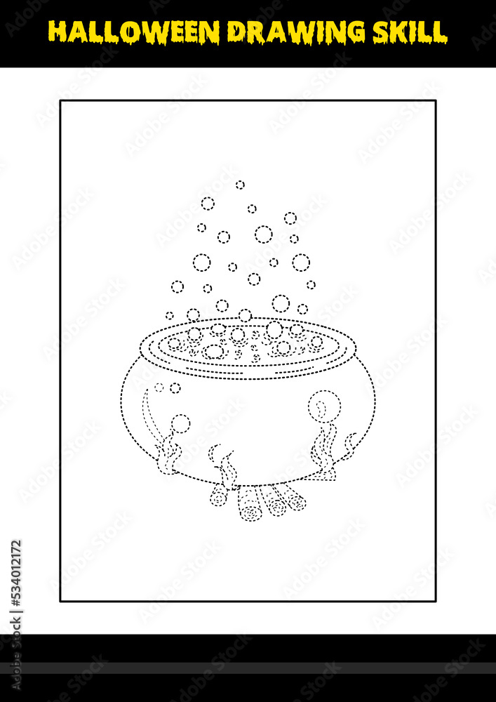 Halloween drawing skill for kids. Halloween drawing skill coloring page ...