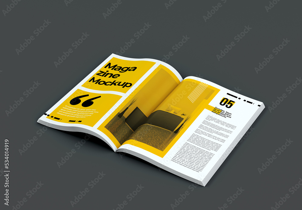 Open Magazine Mockup Stock Template | Adobe Stock