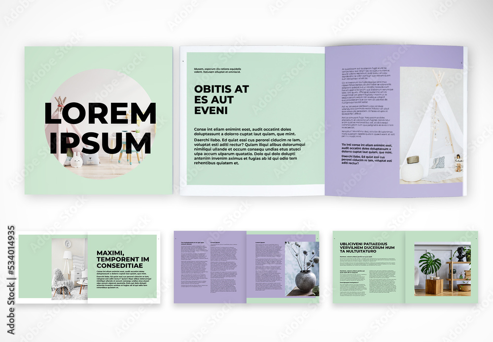 Square Annual Report Publication Stock Template | Adobe Stock