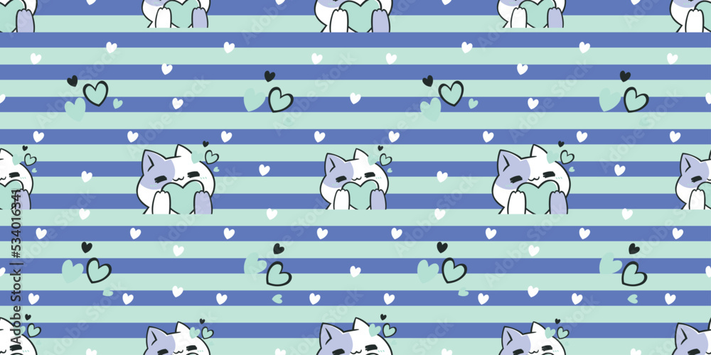 Cute cat seamless pattern design and digital paper, cat wallpaper and ...