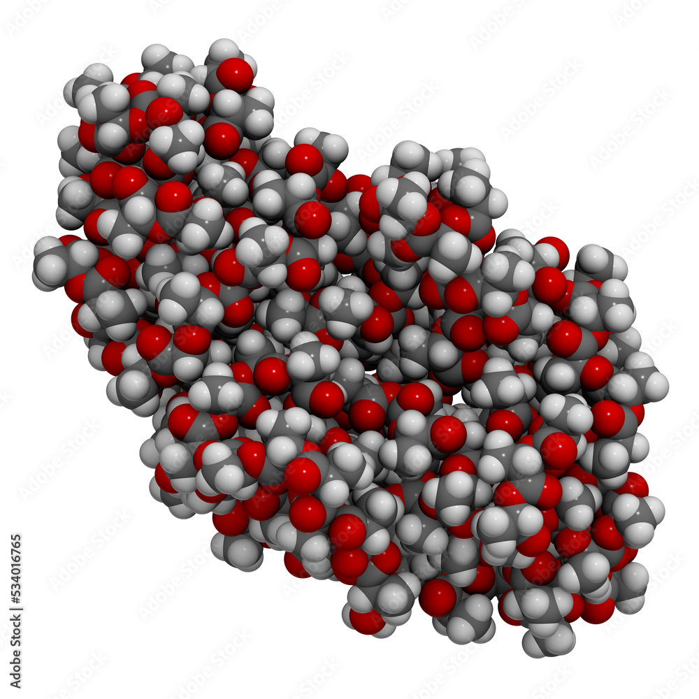 Polylactic acid (PLA, polylactide) bioplastic, chemical structure ...
