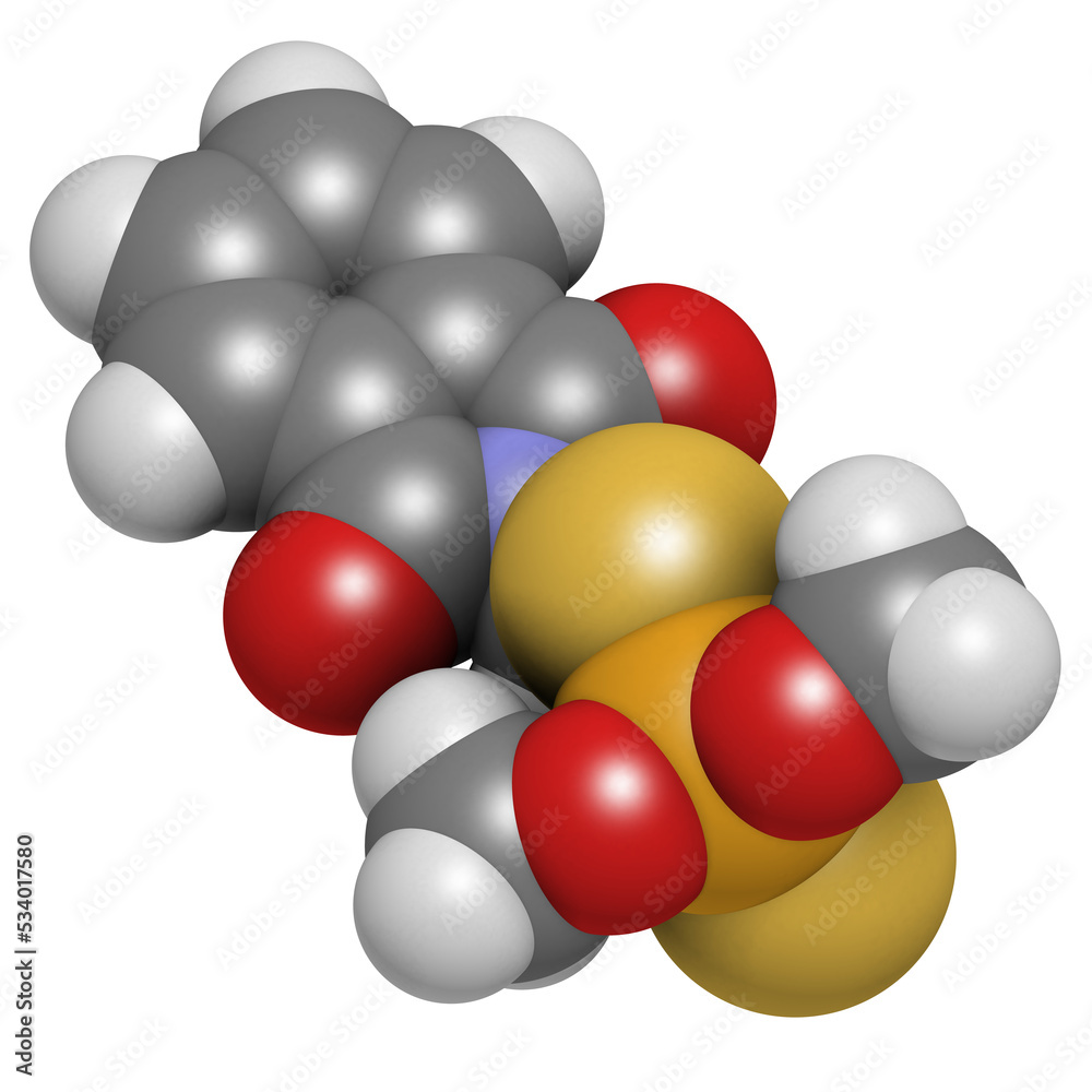 Phosmet organophosphate insecticide molecule. Stock Illustration ...