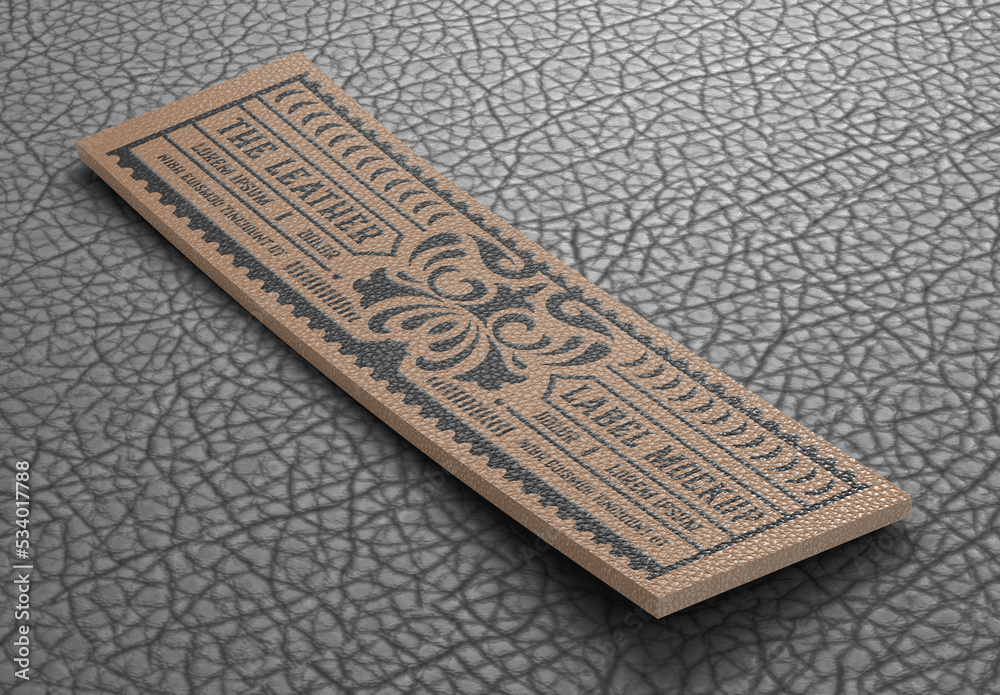 Leather Label Mockup Stock Template | Adobe Stock