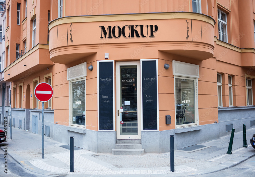 Shop Front Mockup Stock Template | Adobe Stock