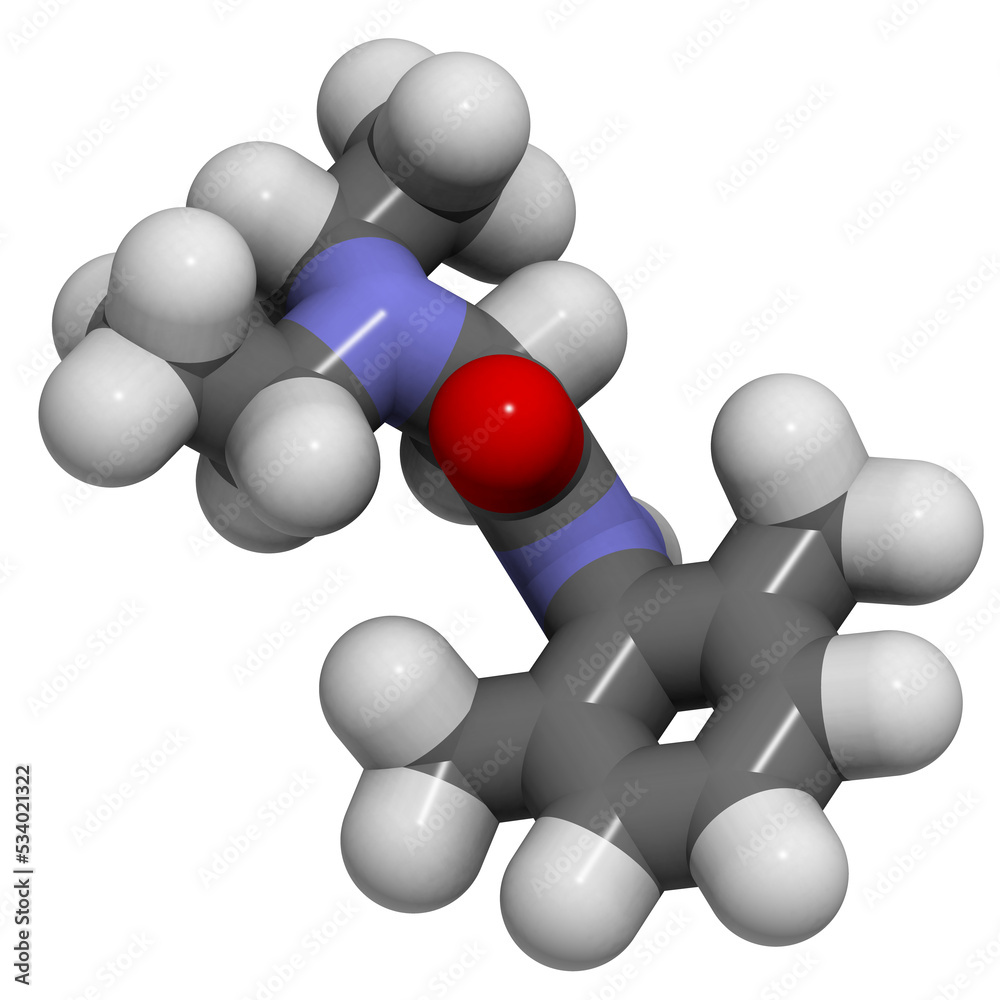 lidocaine local anesthetic drug molecule. Also known as xylocaine or ...