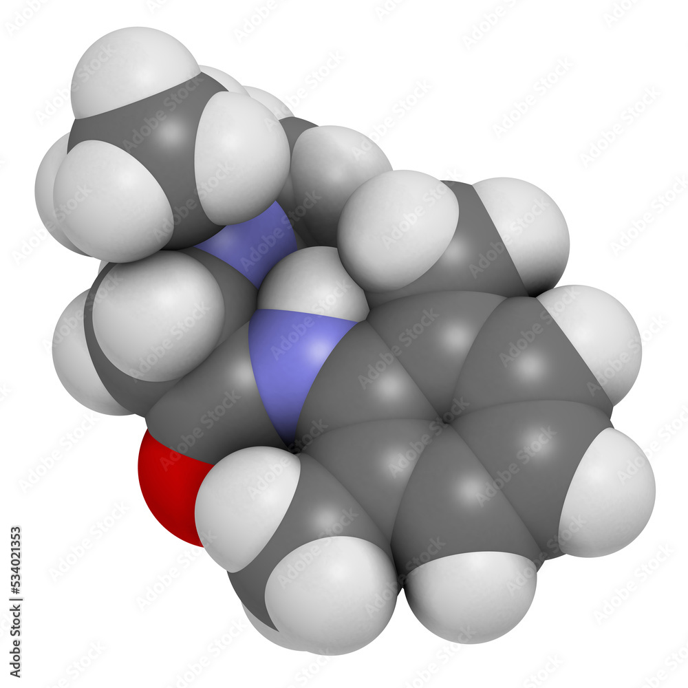 lidocaine local anesthetic drug molecule. Also known as xylocaine or ...