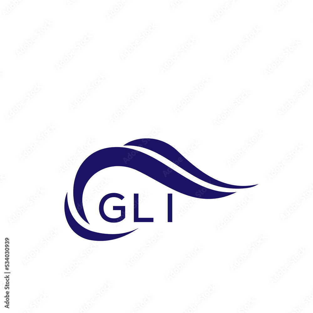 GLI letter logo. GLI blue image on white background. GLI Monogram logo ...