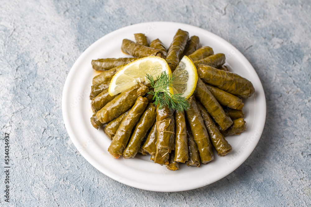 Delicious dolma (sarma) stuffed grape leaves rice. Lebanese dolma sarma ...