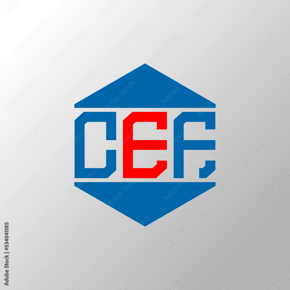 CEF hexagon vector logo template on white background. CEF polygon logo ...