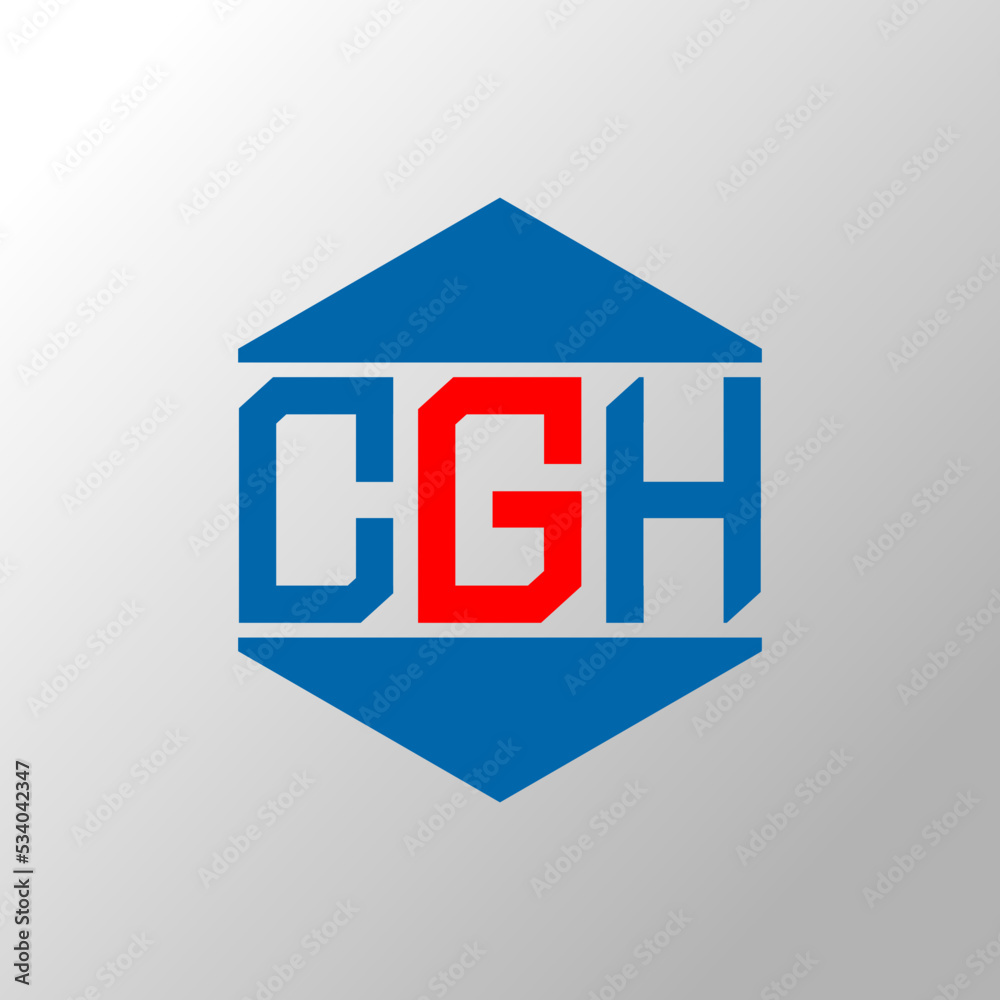 CGH hexagon vector logo template on white background. CGH polygon logo ...