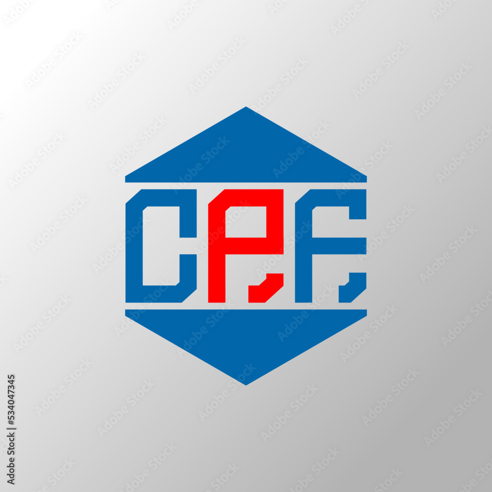 CPF hexagon vector logo template on white background. CPF polygon logo monogram. CPF letter logo ...