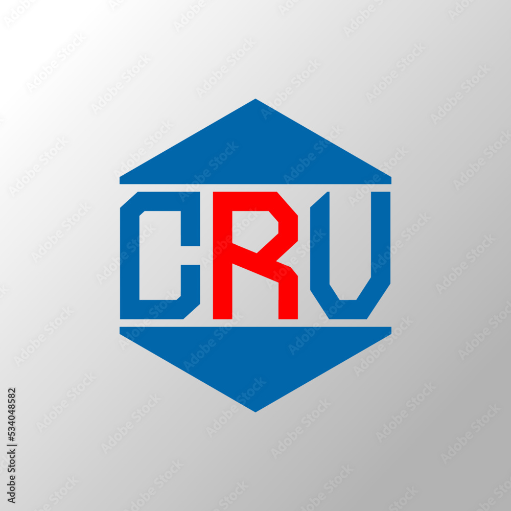 CRV hexagon vector logo template on white background. CRV polygon logo ...
