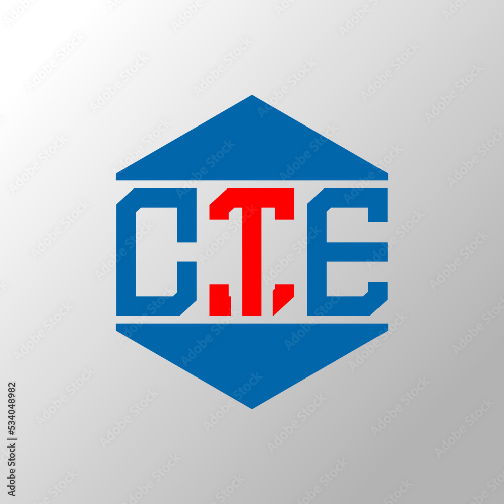 CTE hexagon vector logo template on white background. CTE polygon logo ...