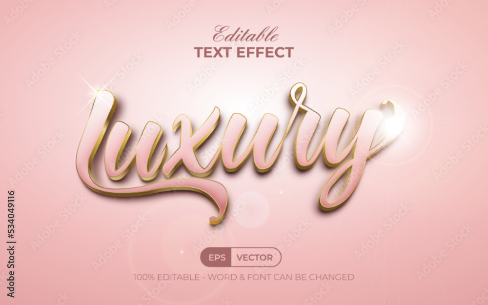 Luxury text effect gold style. Editable text effect. Stock Vector ...