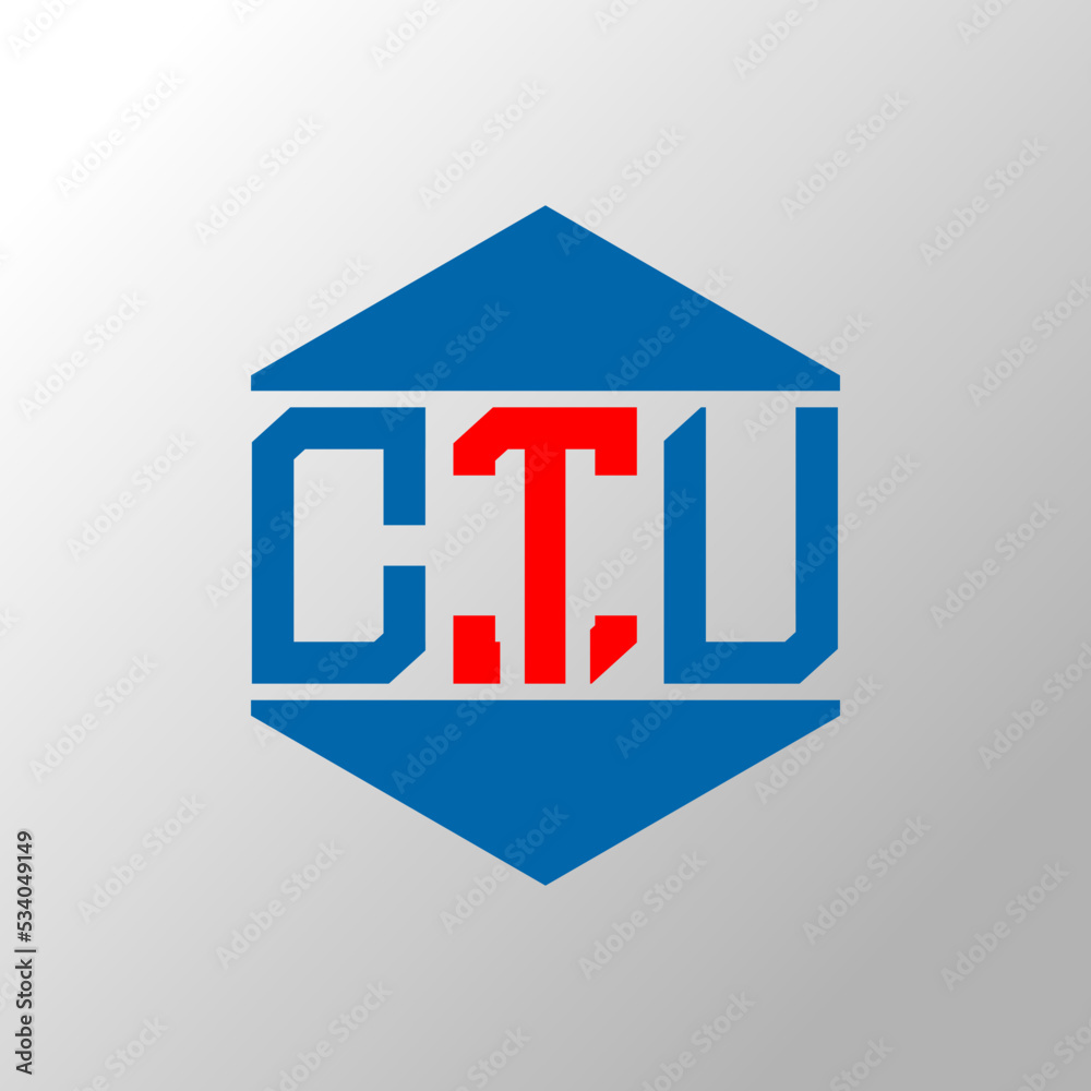 CTU hexagon vector logo template on white background. CTU polygon logo ...