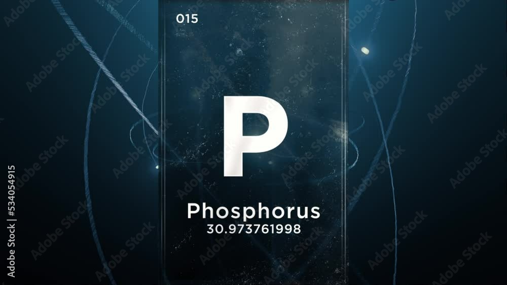 Phosphorus (P) symbol chemical element of the periodic table, 3D ...