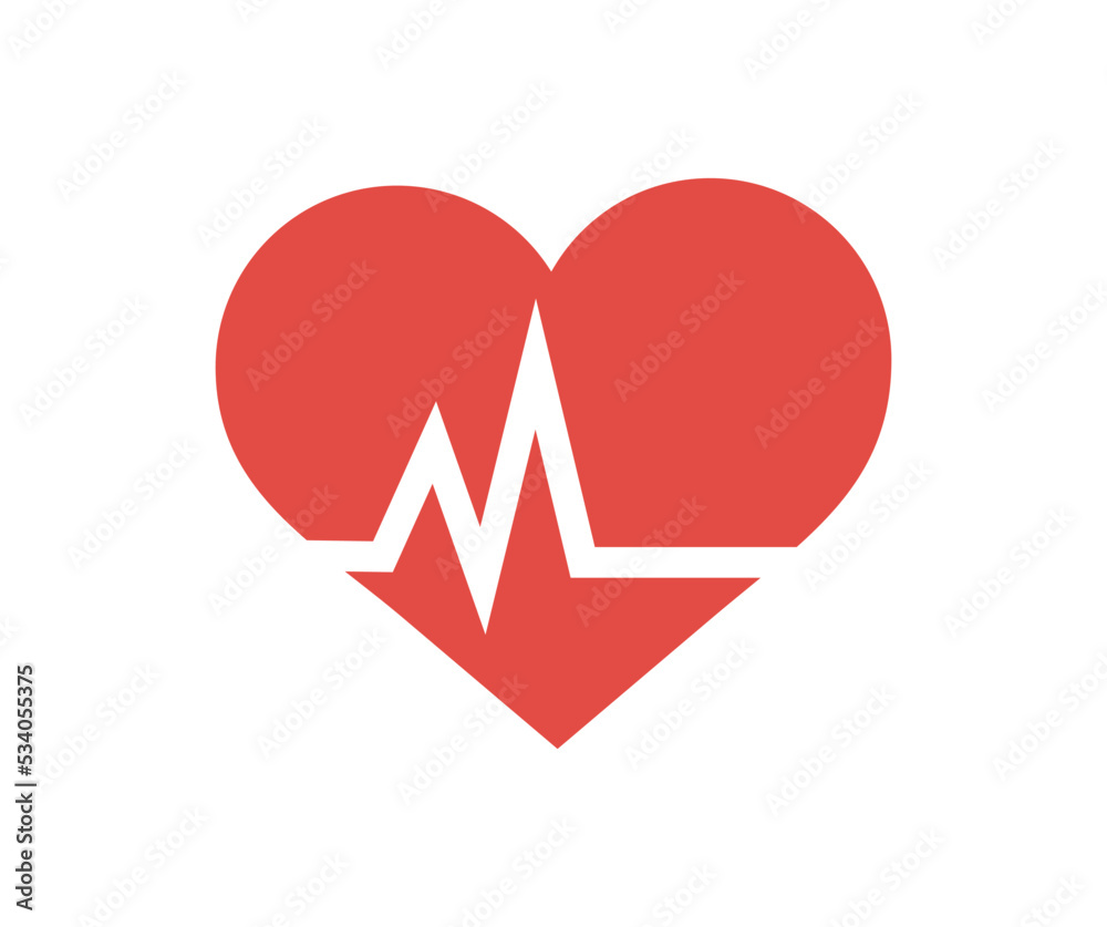 Arterial blood pressure icon in flat style logo design. Heartbeat ...