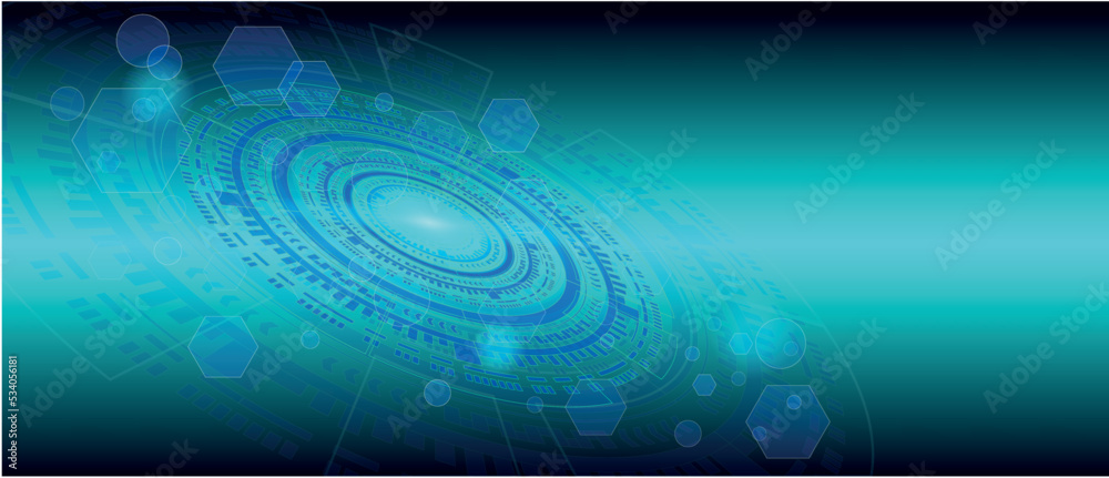 Abstract technology background with various technological elements ...