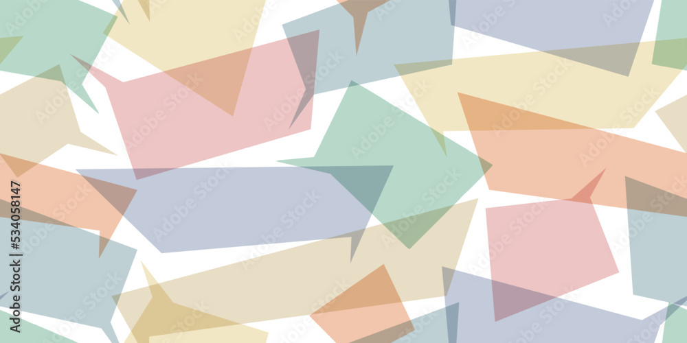 Vector seamless pattern with pastel color transparent speech bubbles ...