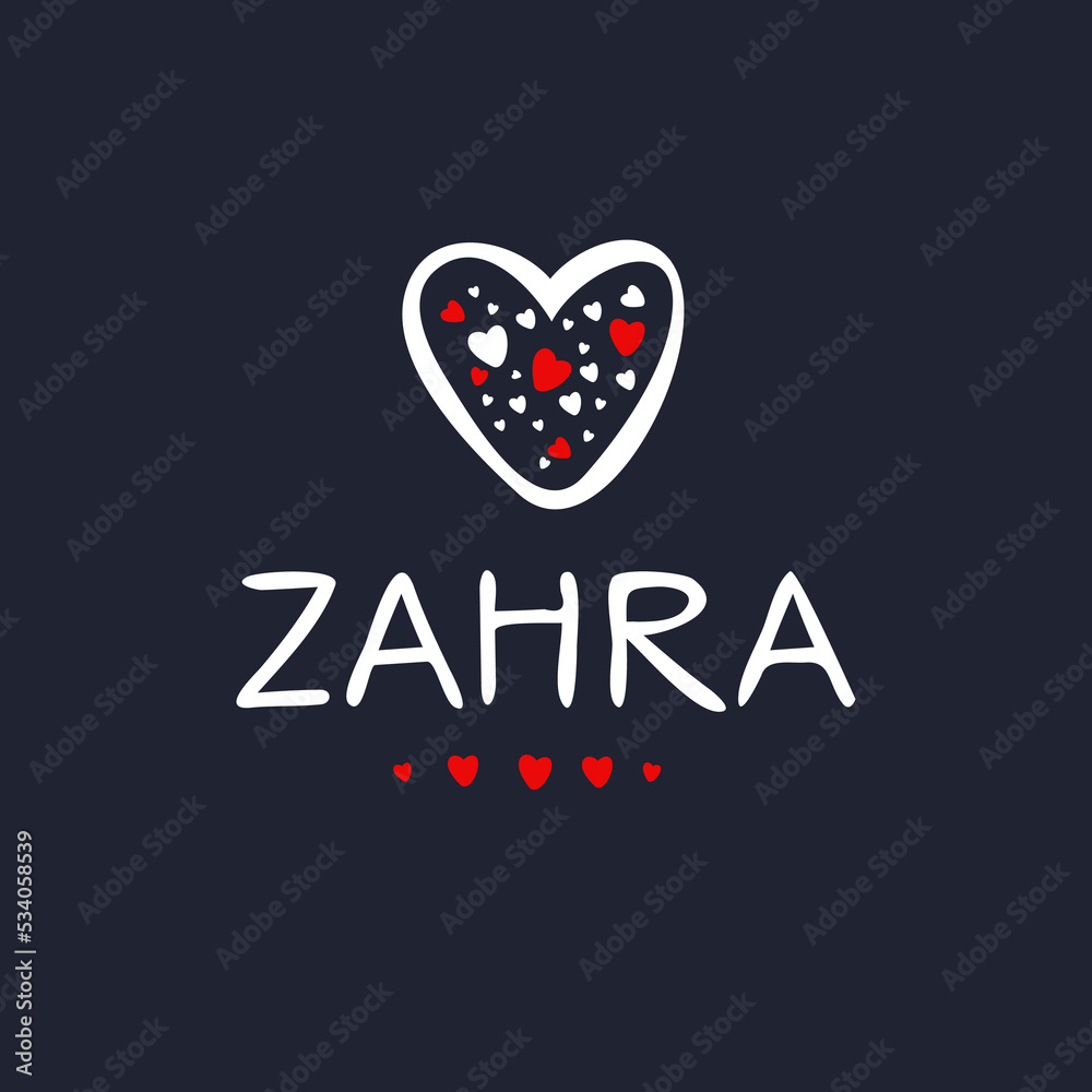 Creative (Zahra) name, Vector illustration. Stock Vector | Adobe Stock