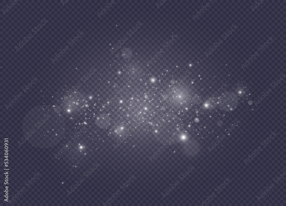 Sparkling magic dust particles. Glow light effect. The dust sparks and ...