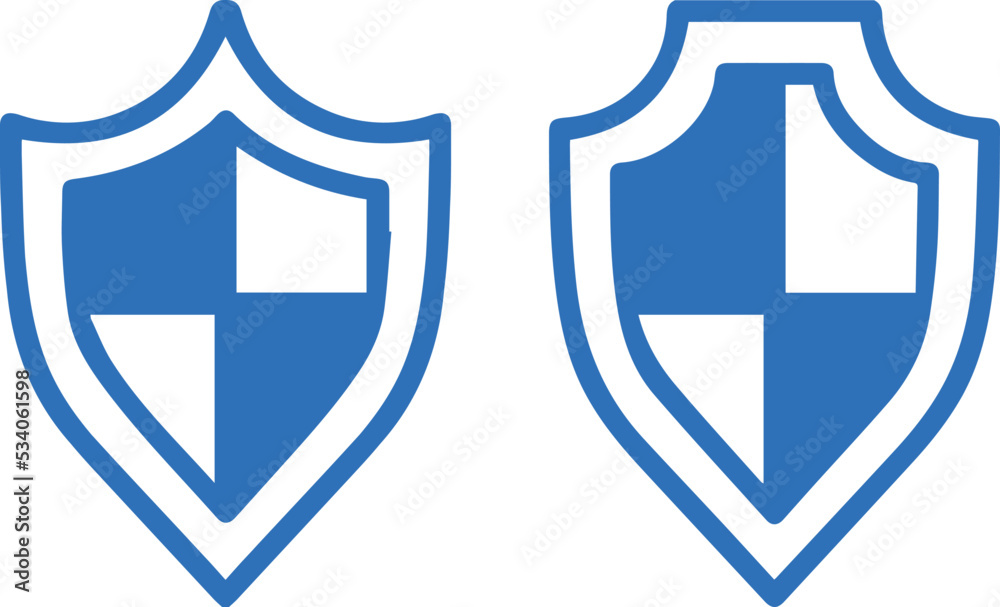 blue set of shields, shield checkmark icon set. shield icon set Stock Vector | Adobe Stock