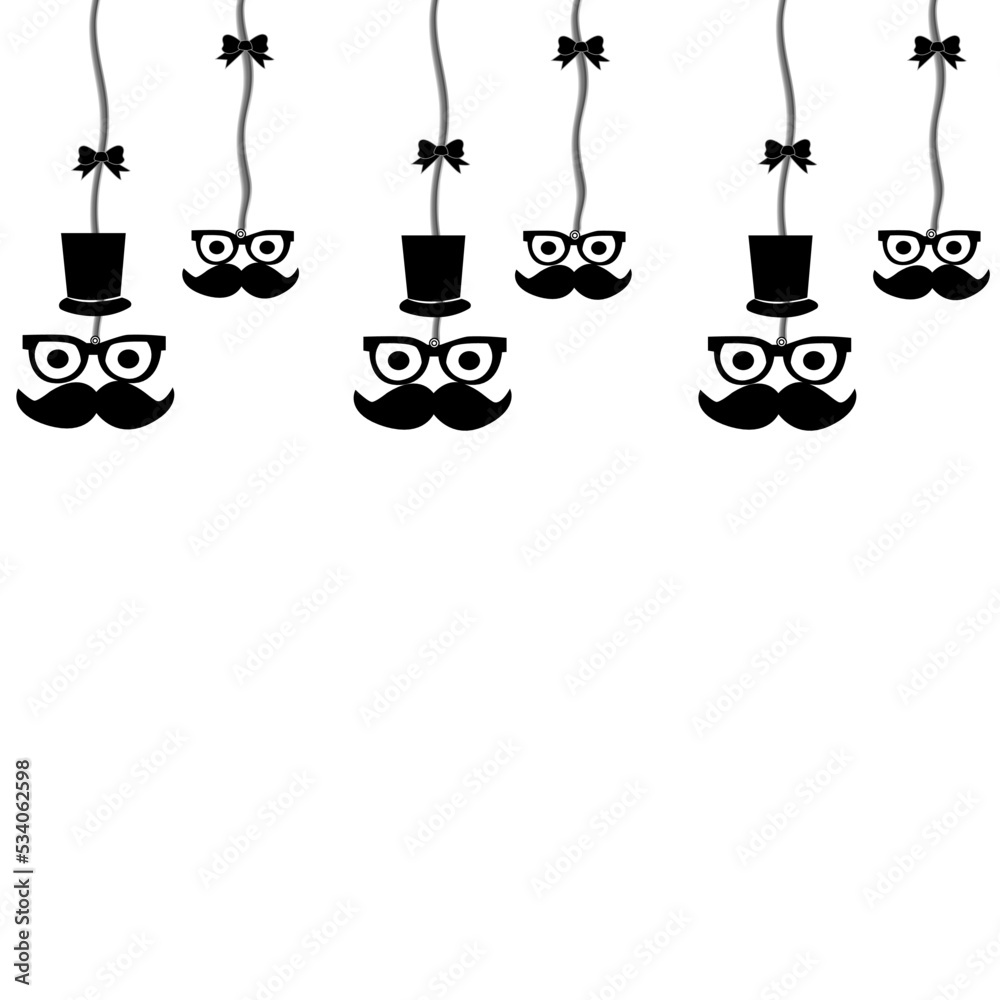 Poster Fondo con bigotes y gafas negras. – Wall Art | UkPosters
