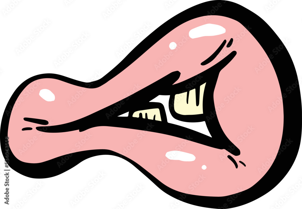 Cartoon Weird Scary Mouth and Lips in Vector Stock Vector | Adobe Stock