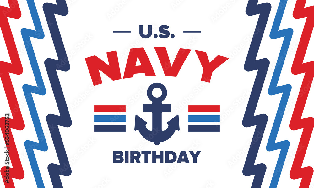 U.S. NAVY birthday. Holiday in United States. American Navy - naval ...