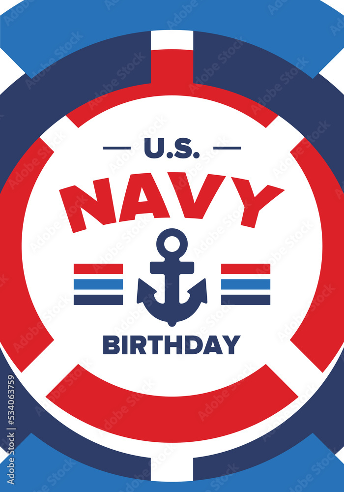 U.S. NAVY birthday. Holiday in United States. American Navy - naval ...
