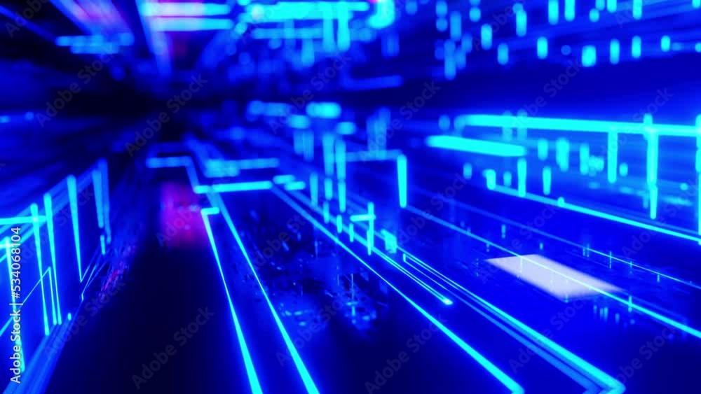 Neon light, sci-fi constructions, mysterious 3d objects and hologram ...