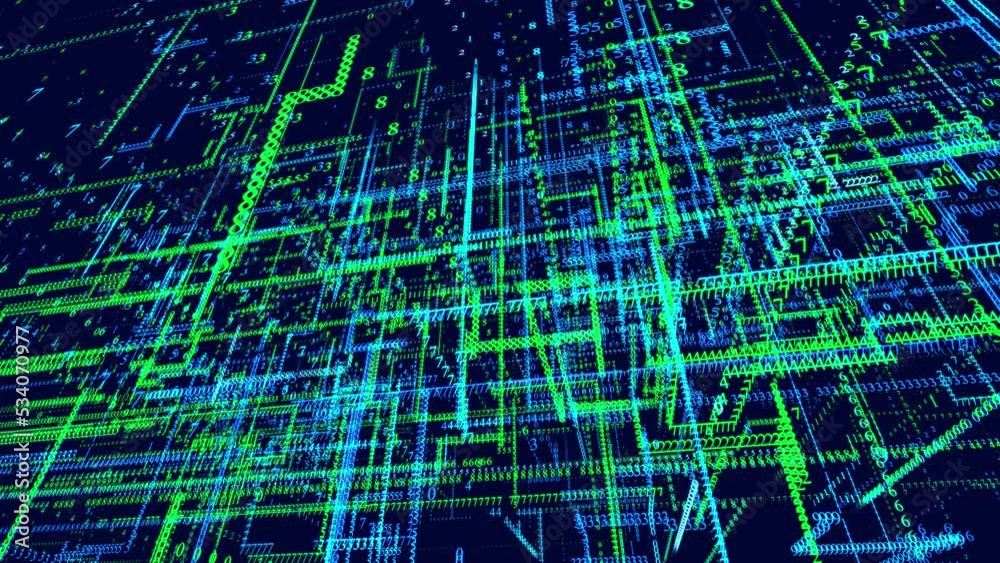 glow particles form lines. Info concept lines and nodes, ai ...