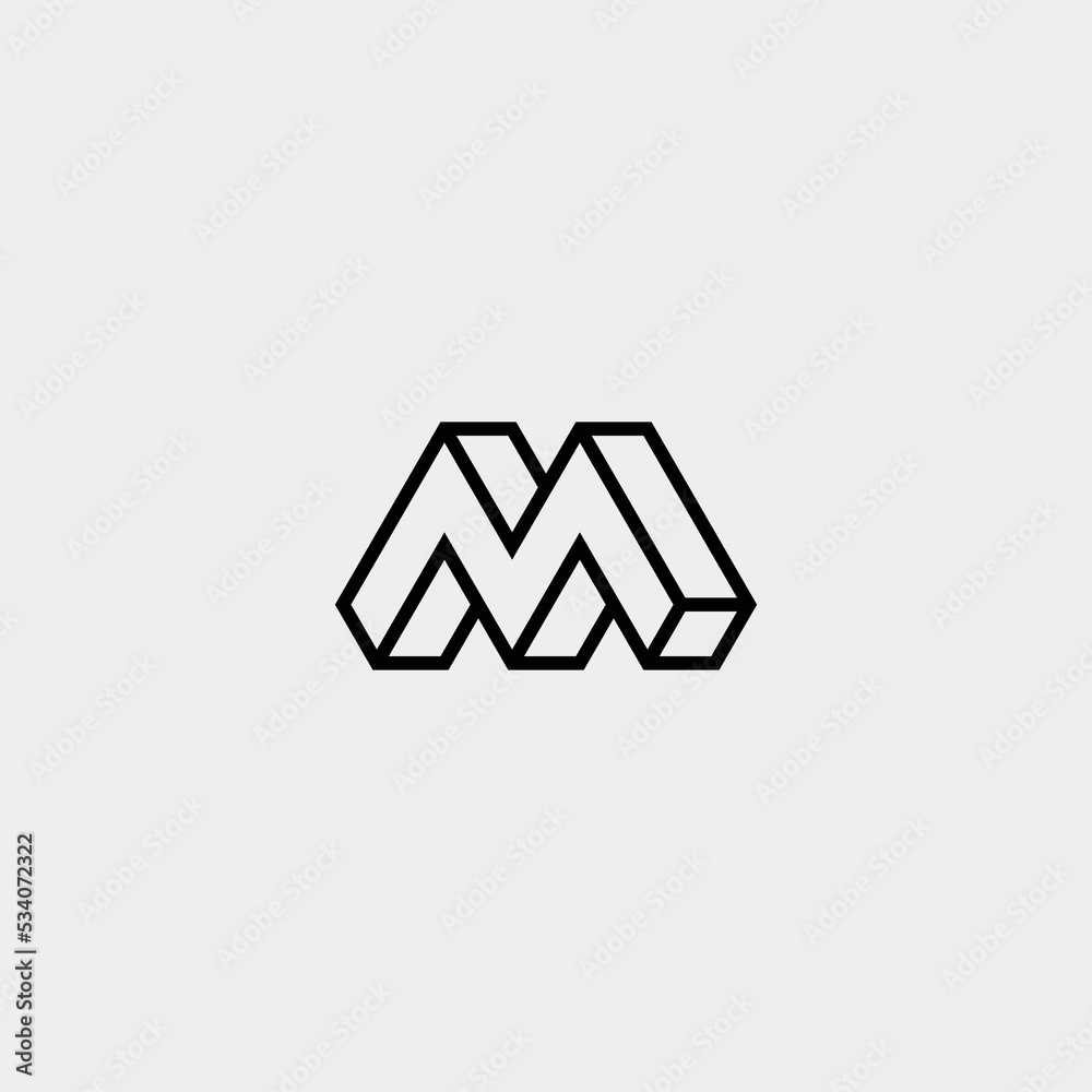 3d line letter m desig logo Stock Vector | Adobe Stock