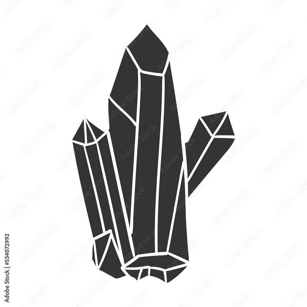 Stone Icon Silhouette Illustration. Crystal Vector Graphic Pictogram ...